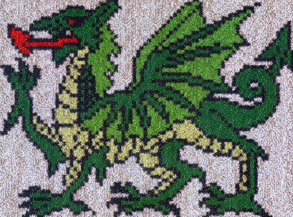 Latch Hook Rug Kit GREEN DRAGON Last One - Etsy
