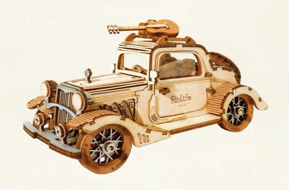 Vintage Car Laser-cut Wood MODEL KIT Brand New - Etsy