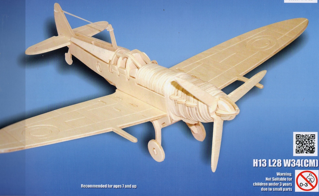 Spitfire WOODEN MODEL Plane KIT 3D Puzzle Wood Craft Kit Brand New - Etsy