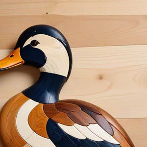 Duck V2 Intarsia Pattern for Wood, Marquetry, Diamond Painting Home ...