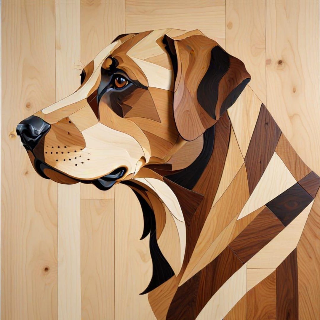 Labrador Dog Intarsia Pattern for Wood, Marquetry, Diamond Painting ...