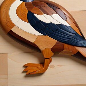 Duck V2 Intarsia Pattern for Wood, Marquetry, Diamond Painting Home ...