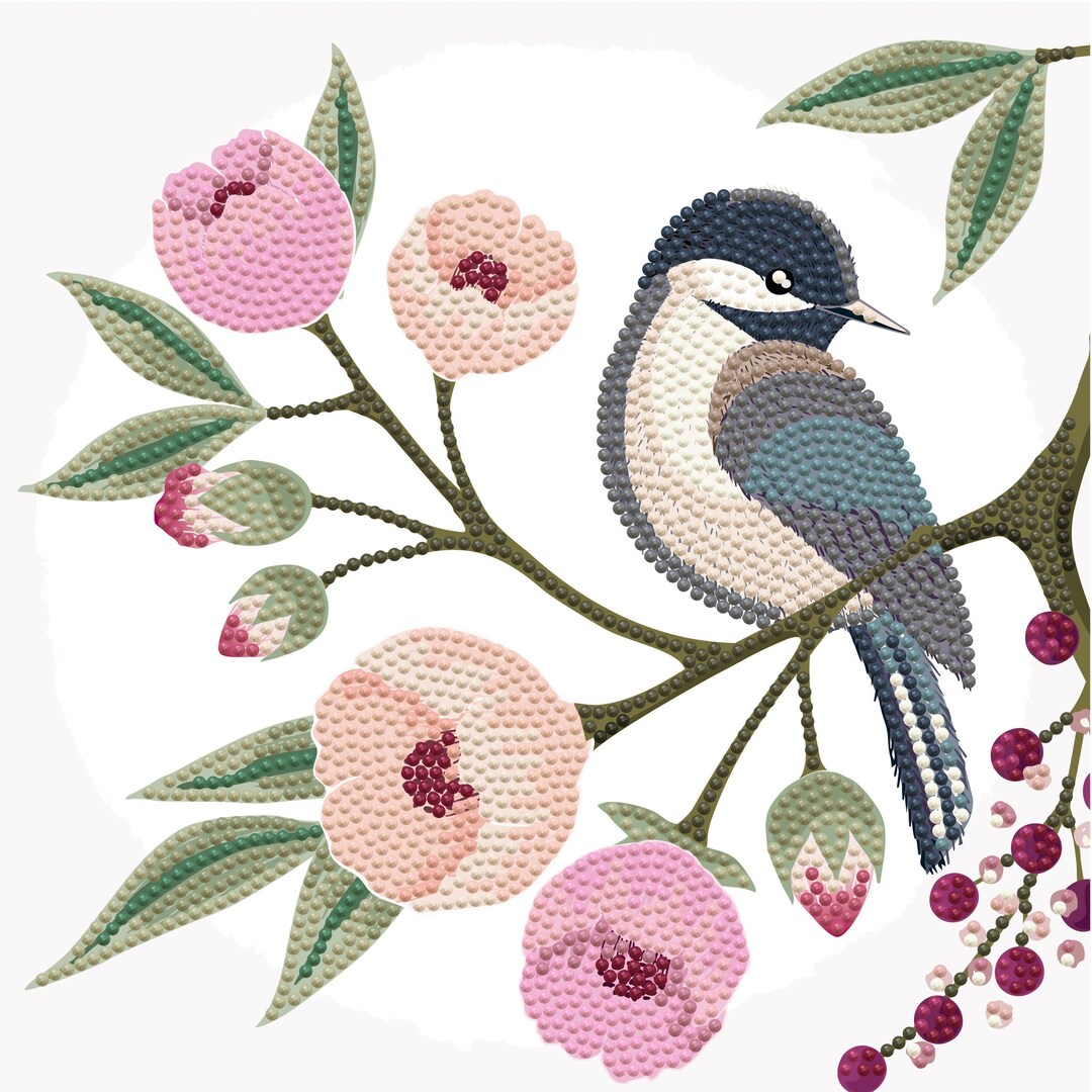 Diamond Painting Kit SPRING Blossom Bird Diamond Dotz Partial Drill - Etsy