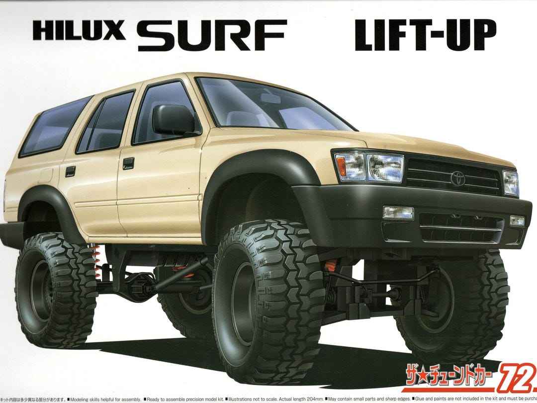 Model Car Kit Toyota Hilux Surf Lift up '91 Aoshima 1:24 Scale Plastic ...
