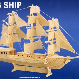 Sailing Ship WOODEN MODEL SHIP Kit, Wood Craft Kit 3D Puzzle - Etsy Canada