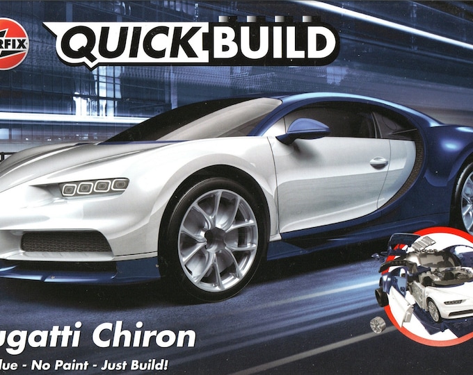 Bugatti Chiron Plastic Model Car Kit AIRFIX QUICK BUILD Lego-like Kids ...