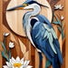 Heron Bird Intarsia Pattern: Wood Marquetry Wall Art (digital Download ...