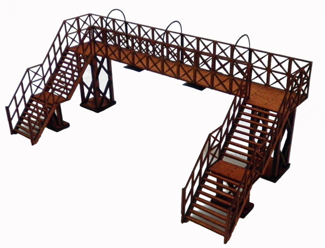 Platform Footbridge Wooden Model Kit Train Accessory, Model Rail ...