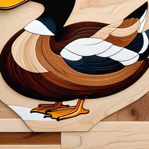 Duck V1 Intarsia Pattern for Wood, Marquetry, Diamond Painting Home ...