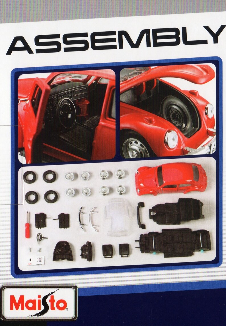 Volkswagen Beetle Die-Cast Metal MODEL CAR KIT Scale 1:24 | Etsy