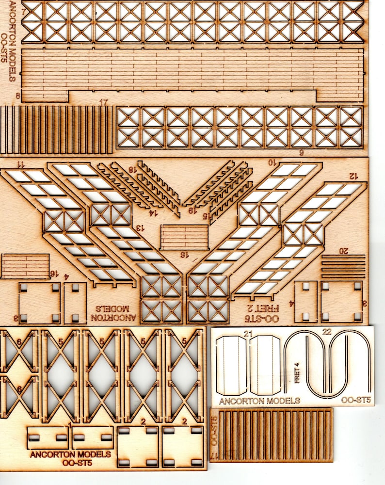 Platform Footbridge Wooden Model Kit Train Accessory, Model Rail ...