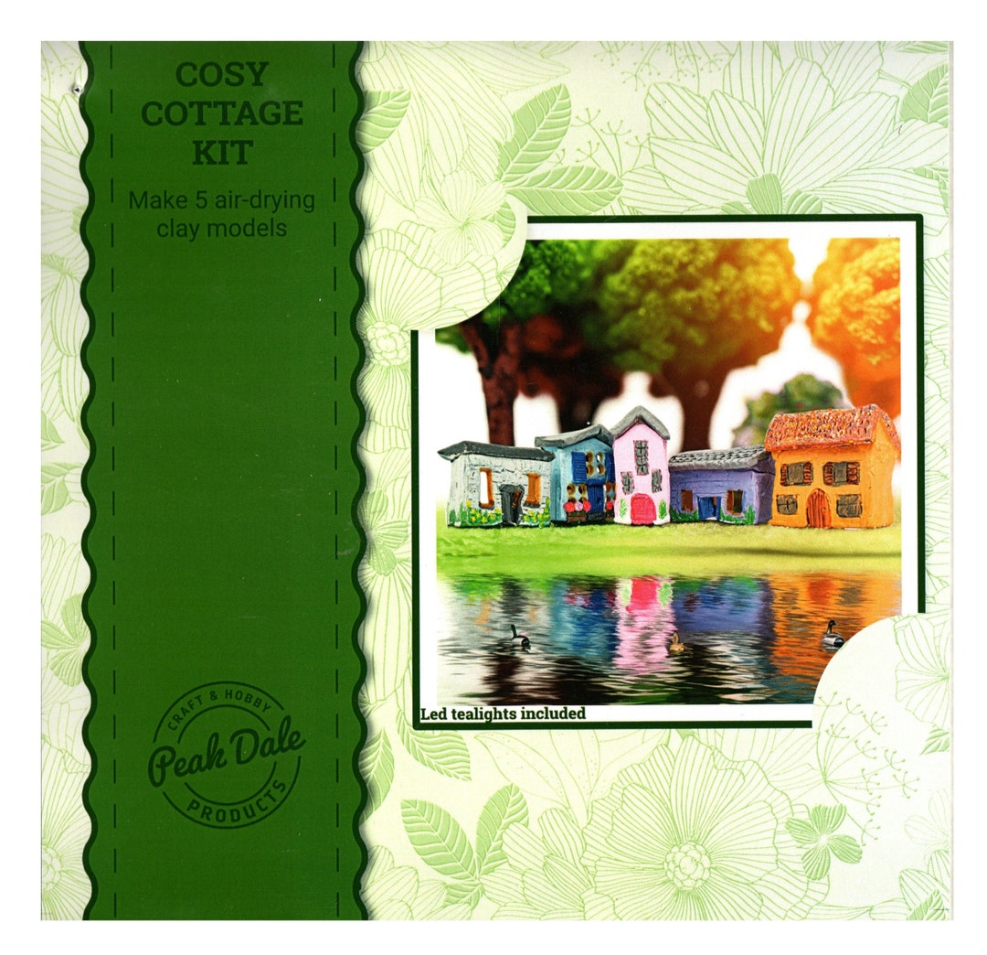 CLAY MODEL KIT Cosy Cottages Air-dry Clay Modelling Pottery Craft Kit ...