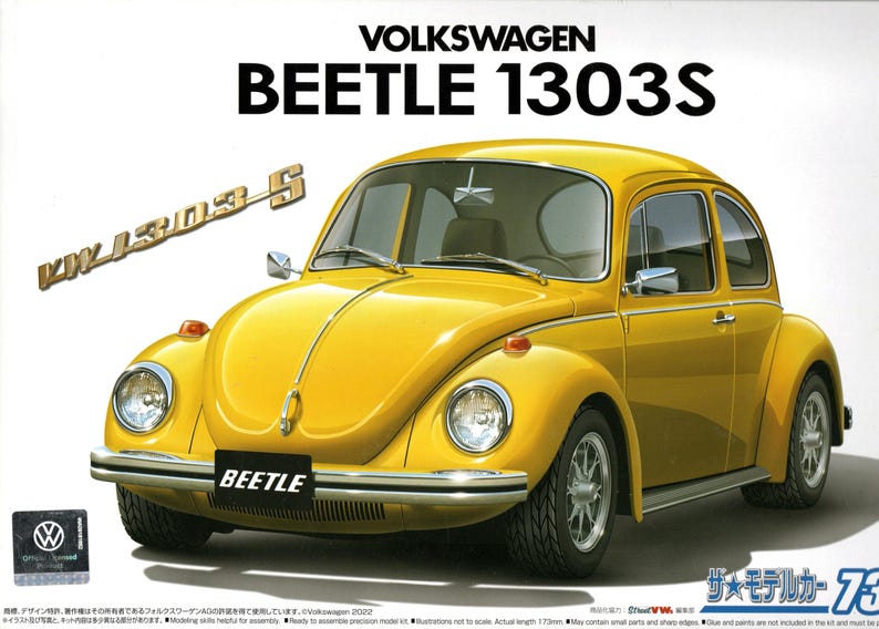 Volkswagen Beetle 1303S Model Car Kit - Aoshima 1:24 Scale - Etsy