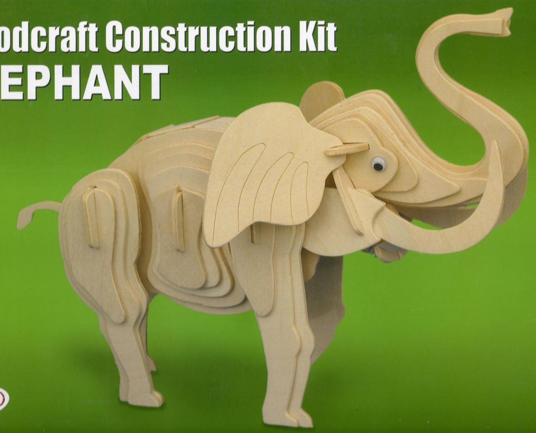 Elephant WOODEN MODEL KIT, Brand New 3D Animal Puzzle Wood Craft Kit - Etsy