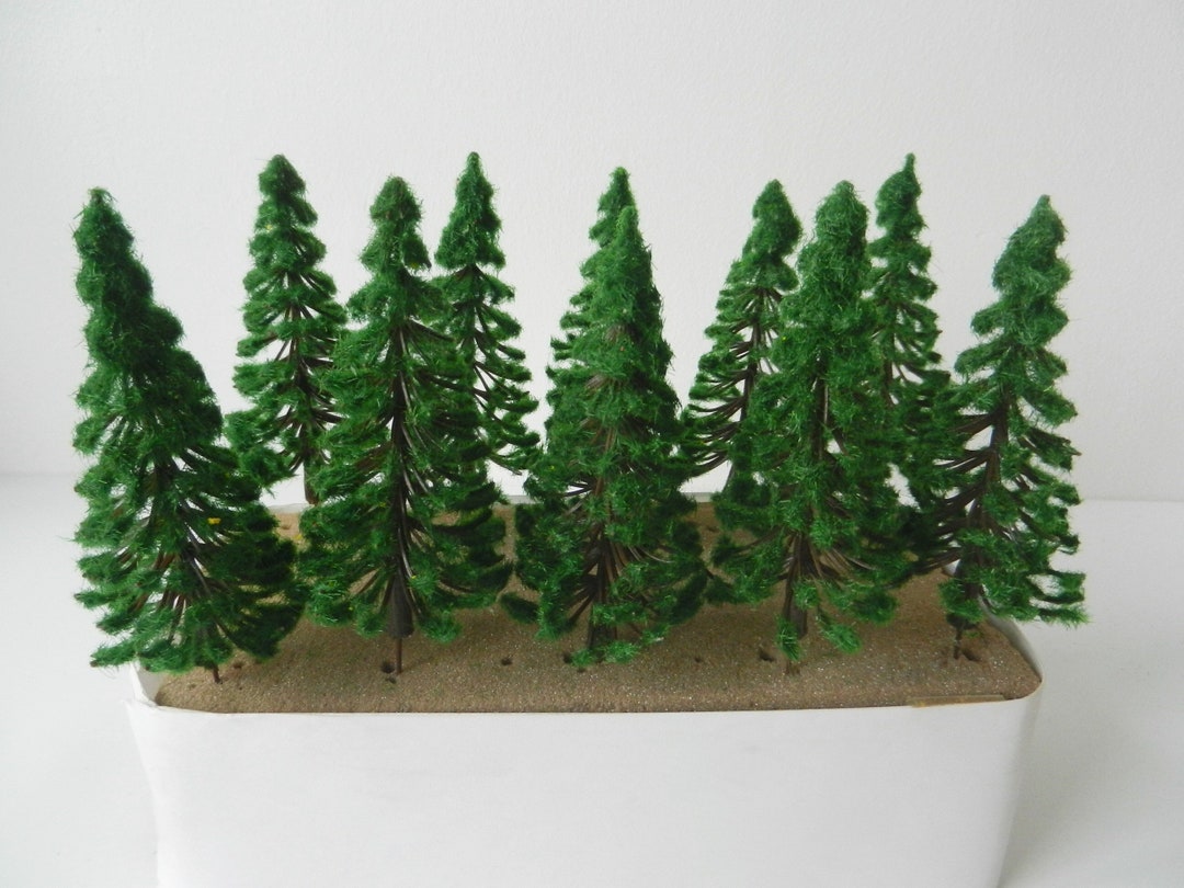 Set of 10 X Dark Green Model Fir TREES 10 Cm F1 Scenery for H0 - Etsy