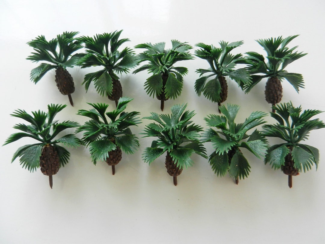 10 Model Miniature Palm Trees or Bush 4 Cm 1.5 Ins Tall Scenery for OO ...