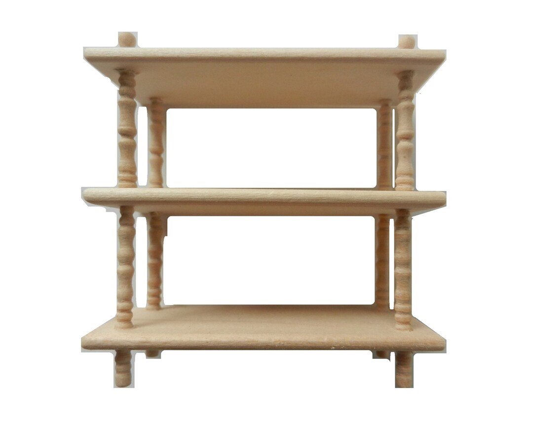 Dollhouse Shelf Unit Model Furniture 12th Scale Wooden Shelves ...