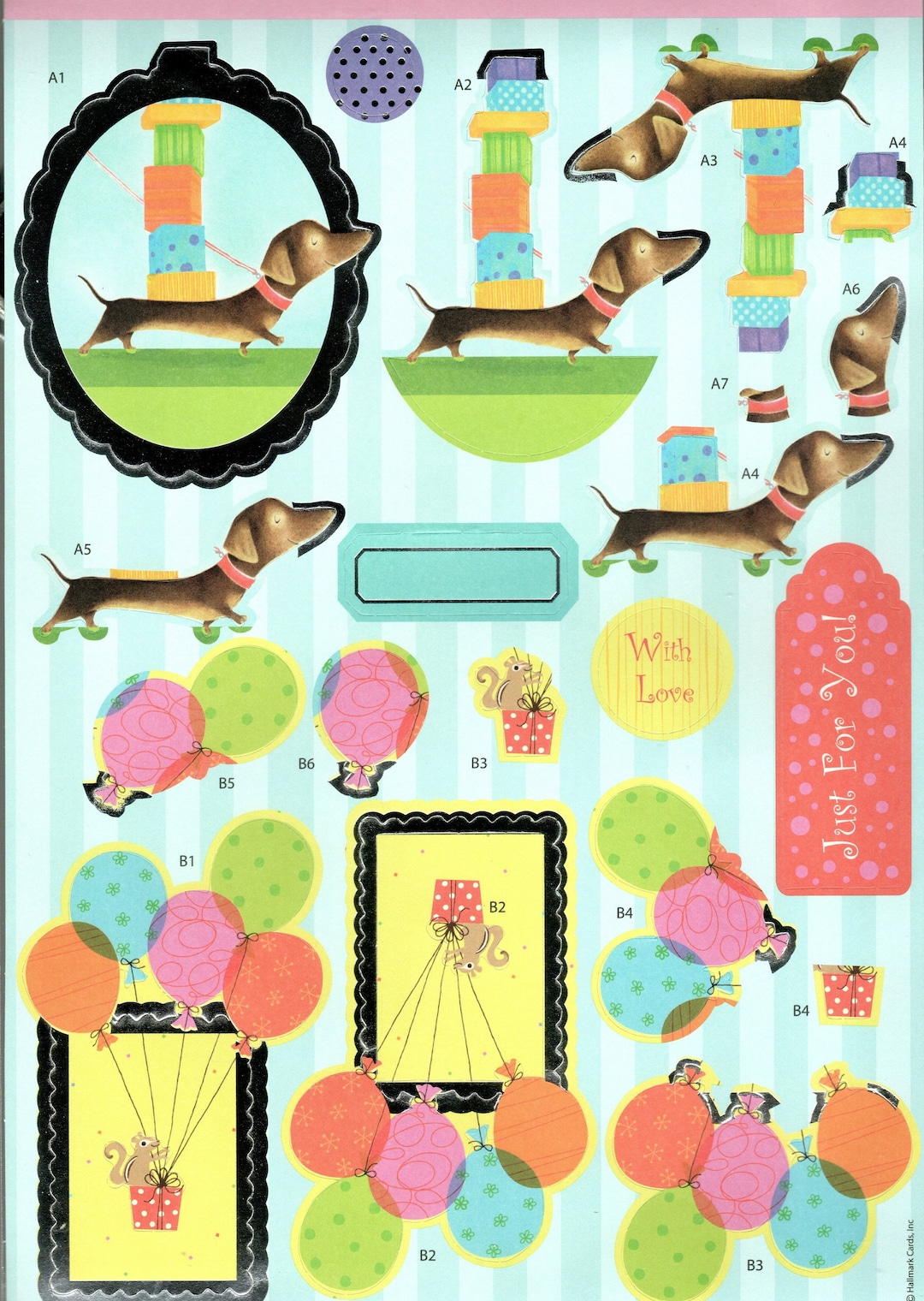 Set of 5 Foiled Die Cut Sheets for 3D Toppers Card Making Decoupage ...