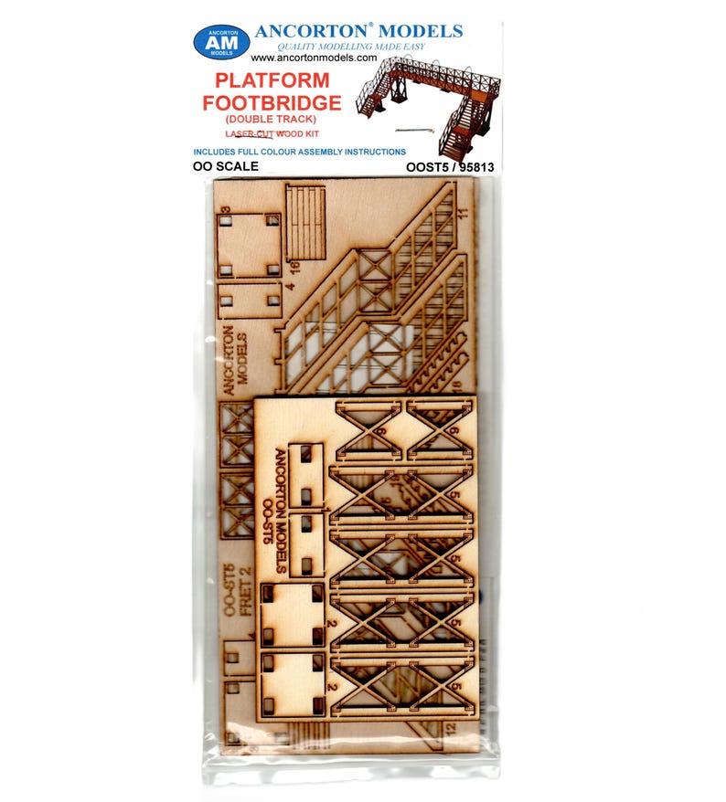 Platform Footbridge Wooden Model Kit Train Accessory, Model Rail ...