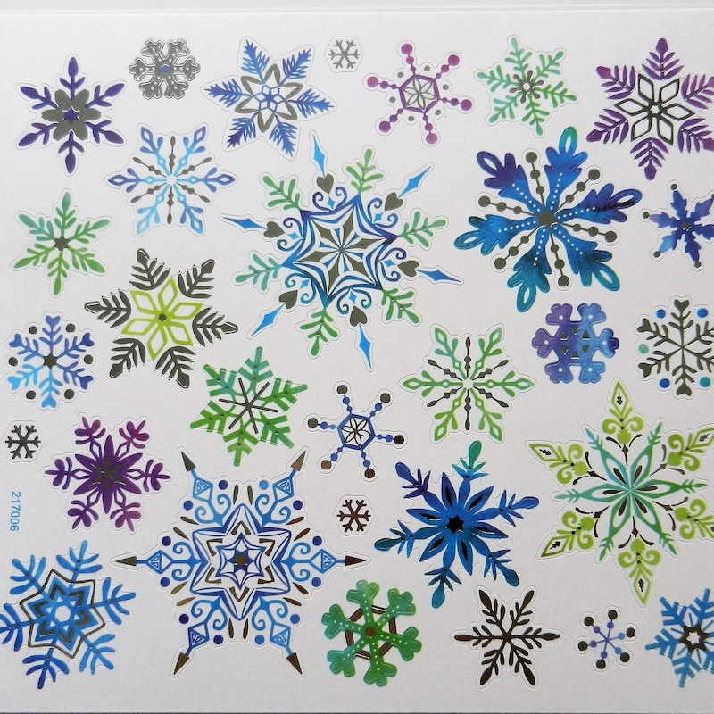 Snowflake Stickers - Etsy UK