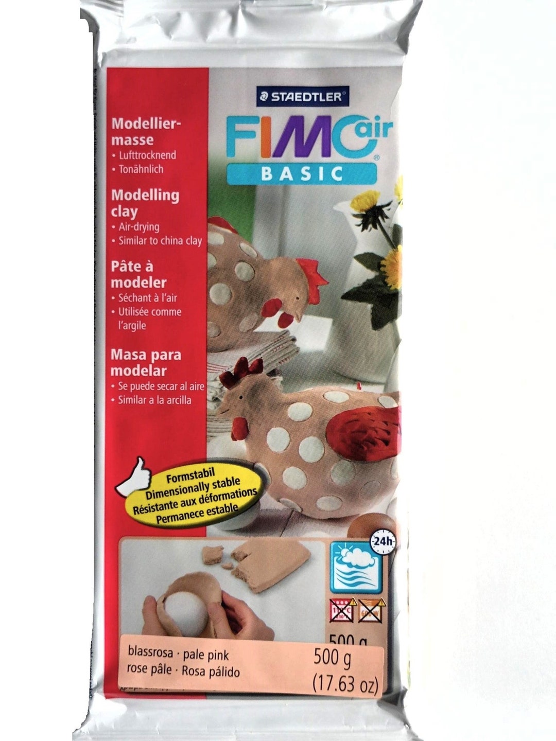 FIMO Modelling Clay 500g PALE PINK Air Dry Clay for Model Making ...