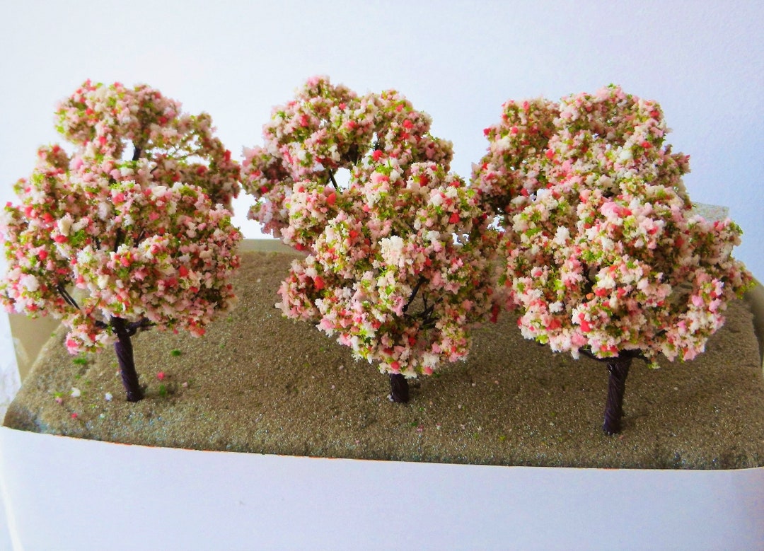 Peach Flower Model Trees (set of 6) 10 Cm - HO/OO Scale Scenery V14 - Etsy