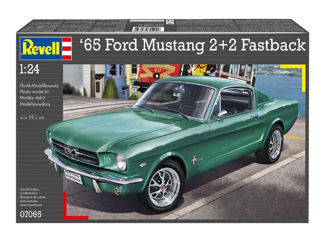 Revell Model Car Kit Ford Mustang 22 Fastback 1965 1:24 Scale Plastic ...