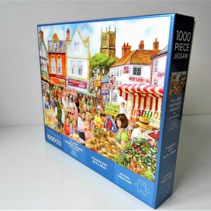VINTAGE Jigsaw Puzzle Village Farmers' Market 1000 Piece by Whsmith ...