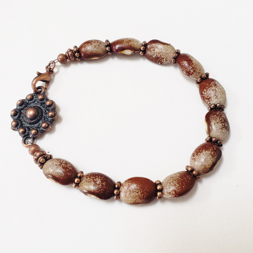 GG-136) Heirloom Turkey Craw Bean Bracelet. - Etsy
