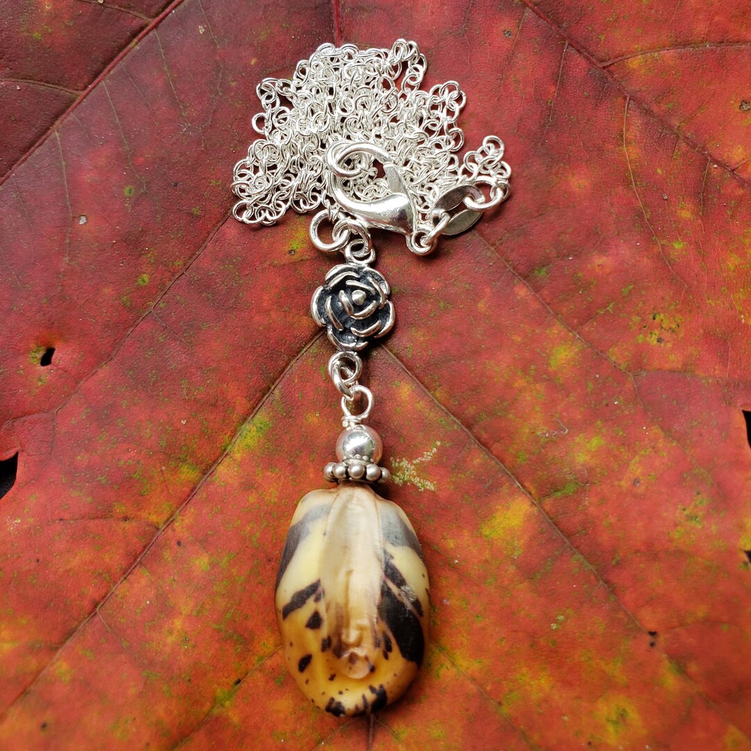 Peruvian Maize Seed Necklace: Sterling Silver Chain, Rose Link - Etsy