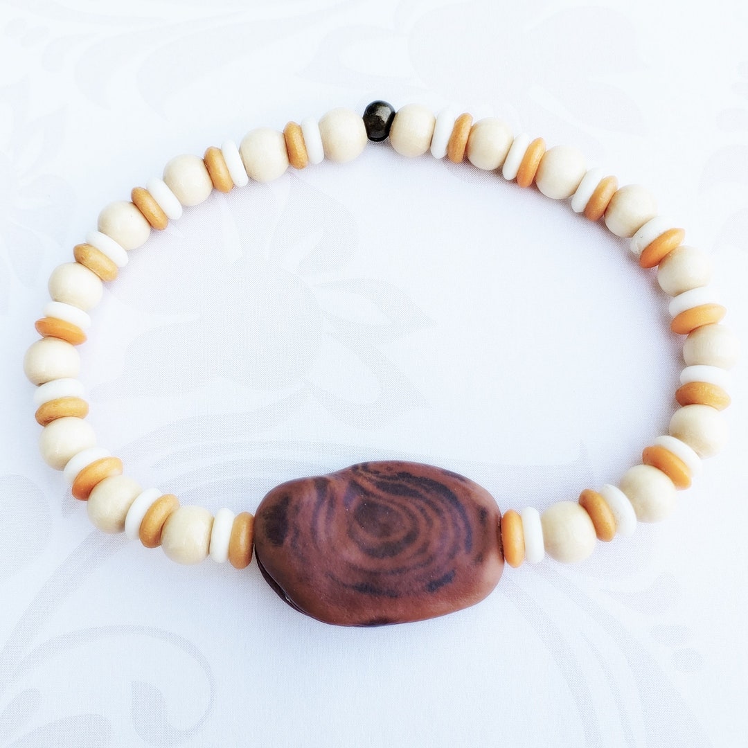 GG-95) Fingerprint Fava Bean Bracelet on Elastic. - Etsy