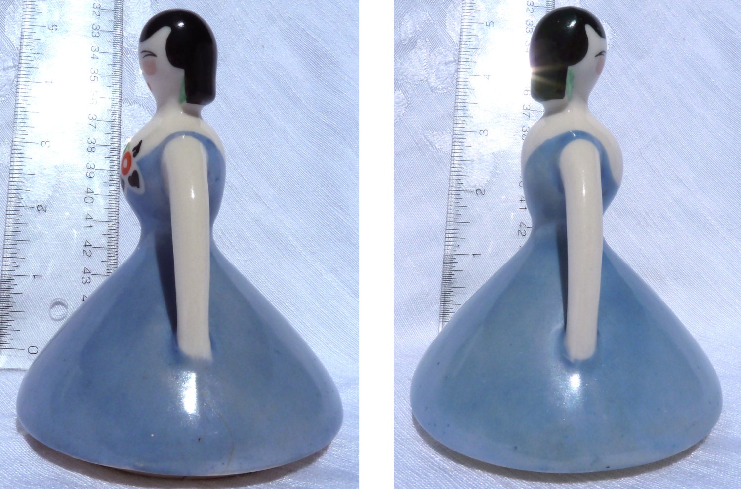 1920's Fulper Pottery Blue Lady Powder Lid - Etsy