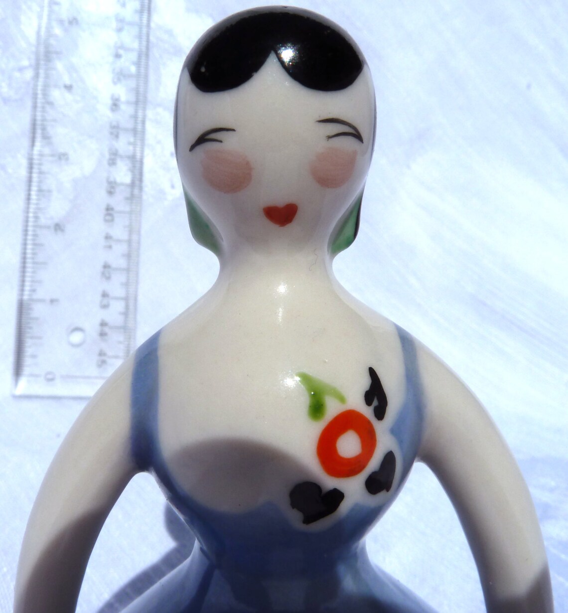 1920's Fulper Pottery Blue Lady Powder Lid - Etsy