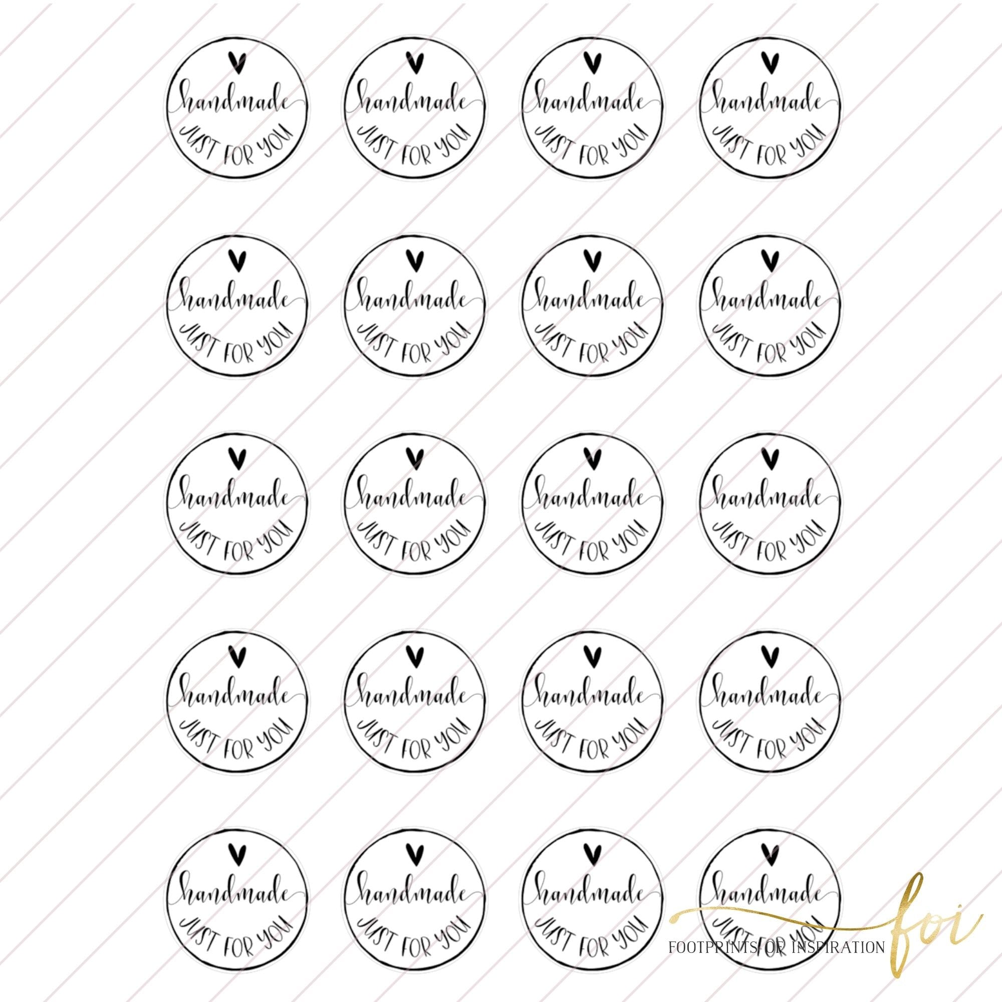 Hand Made With Love Just for You Stickers - Etsy