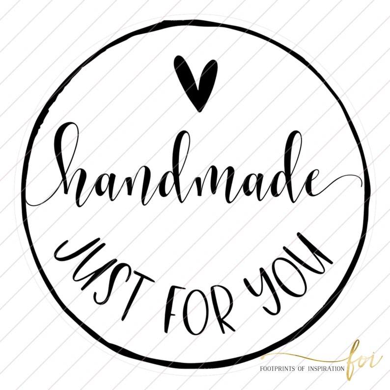 Hand Made With Love Just for You Stickers - Etsy