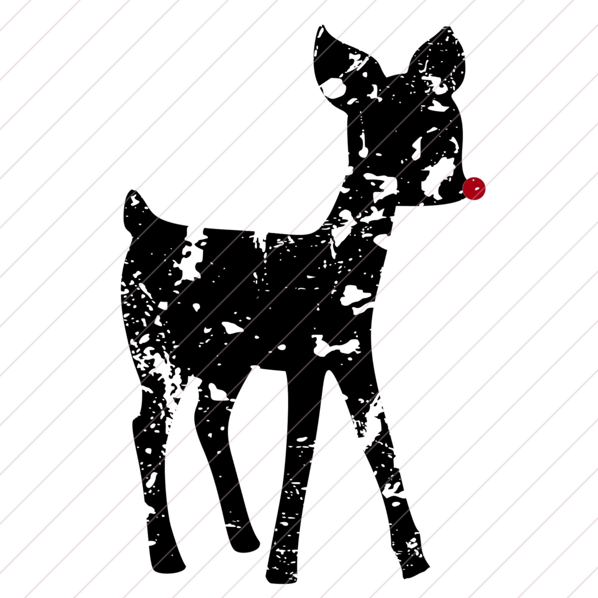 Grunge Rudolph SVG File - Etsy