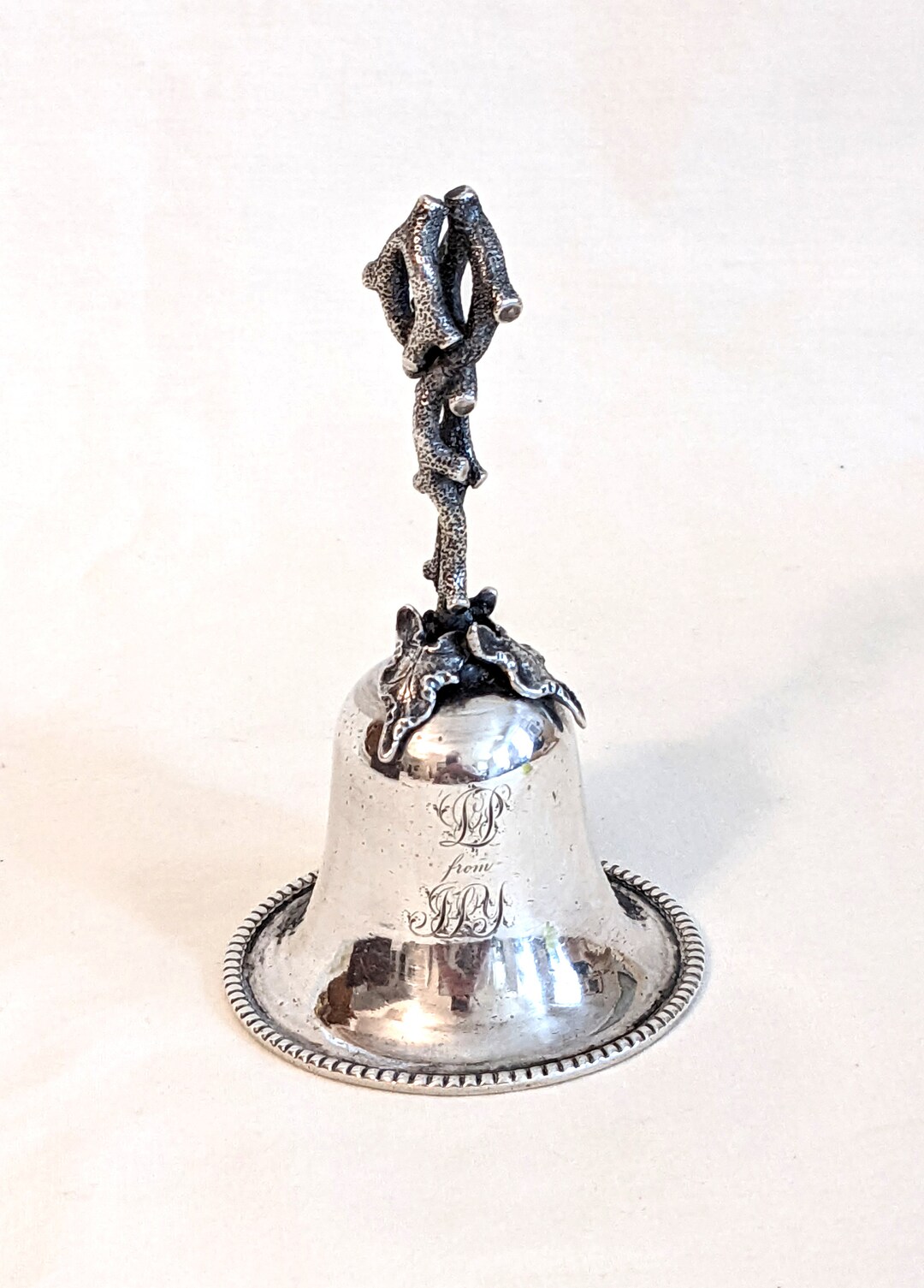 Cased, Coin Silver Dinner Bell With Twig Handle 1850s, Monogram - Etsy