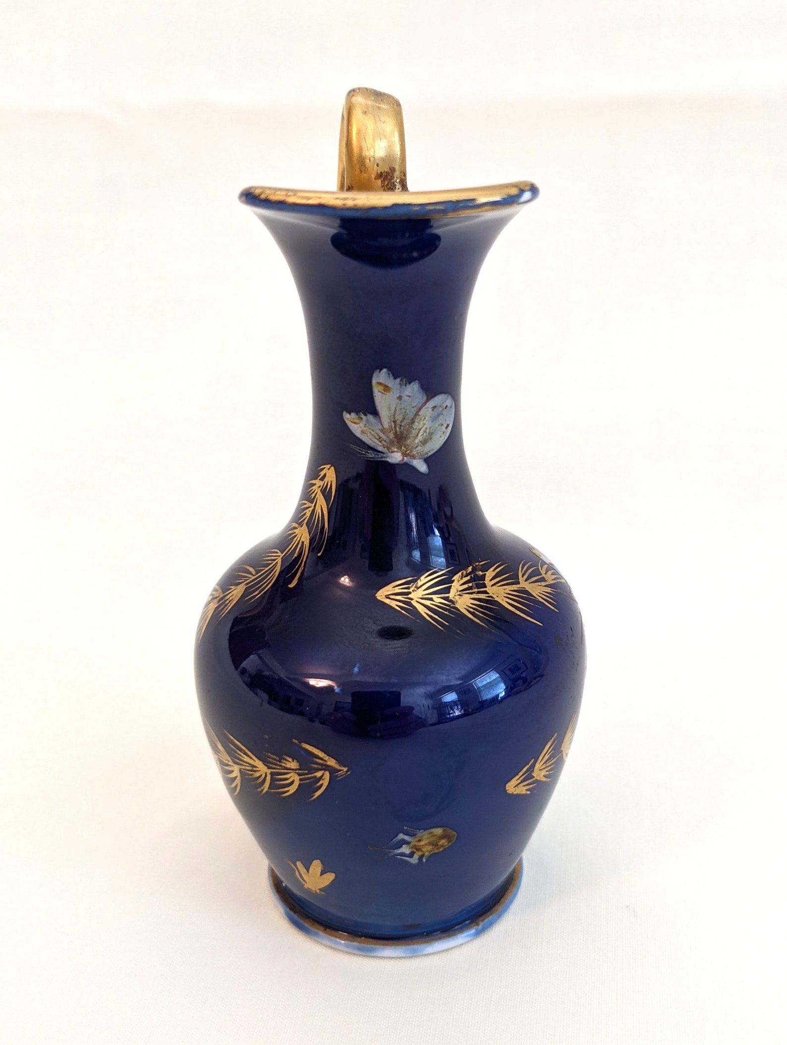 Japanese Miniature Porcelain Pitcher Blue With Gold Trim - Etsy