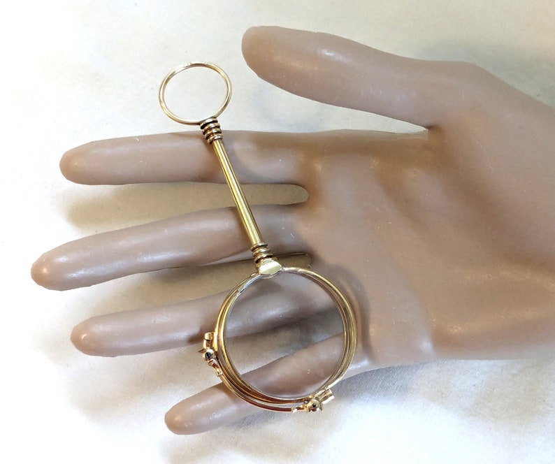 French 18k Gold Folding Lorgnette, Glass Lenses - Etsy