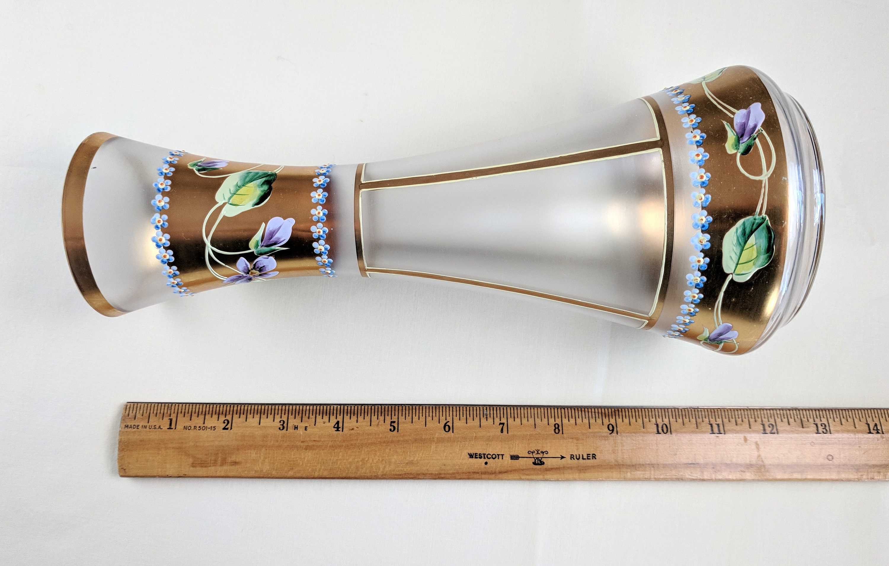 Czech Bohemian Hand Painted Glass Water / Wine Carafe | Etsy