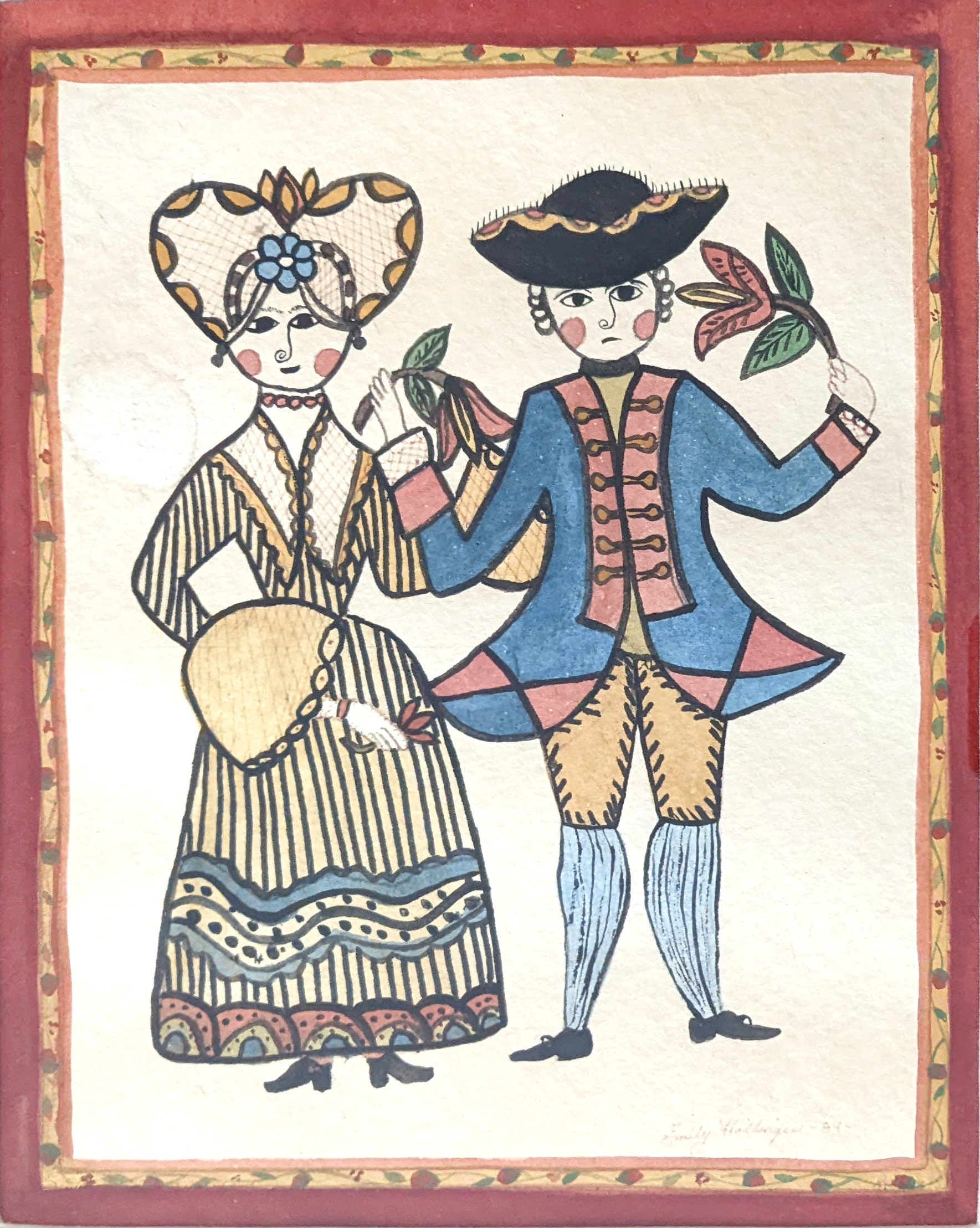 Emily Hollinger a Lady and a Gentleman Watercolor - Etsy