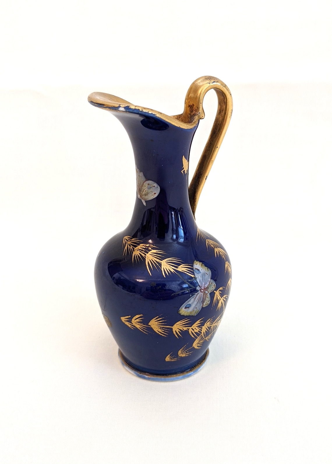Japanese Miniature Porcelain Pitcher Blue With Gold Trim | Etsy