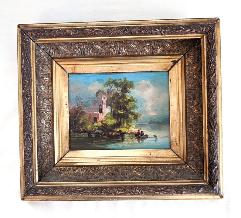 Two Small Oil Paintings of Old European Country Scenes in - Etsy