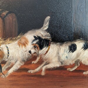 Two Terriers Chasing Rats, in the Manner of George Armfield, Oil on ...