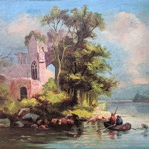 Two Small Oil Paintings of Old European Country Scenes in - Etsy