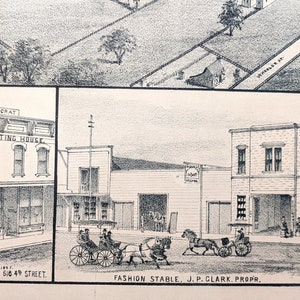 Reproduction of 1885 Map of Santa Rosa, Sonoma County, California Laid ...