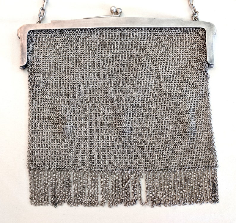 Polish .800 Silver Mesh Art Deco Flapper Hand / Shoulder Bag - Etsy