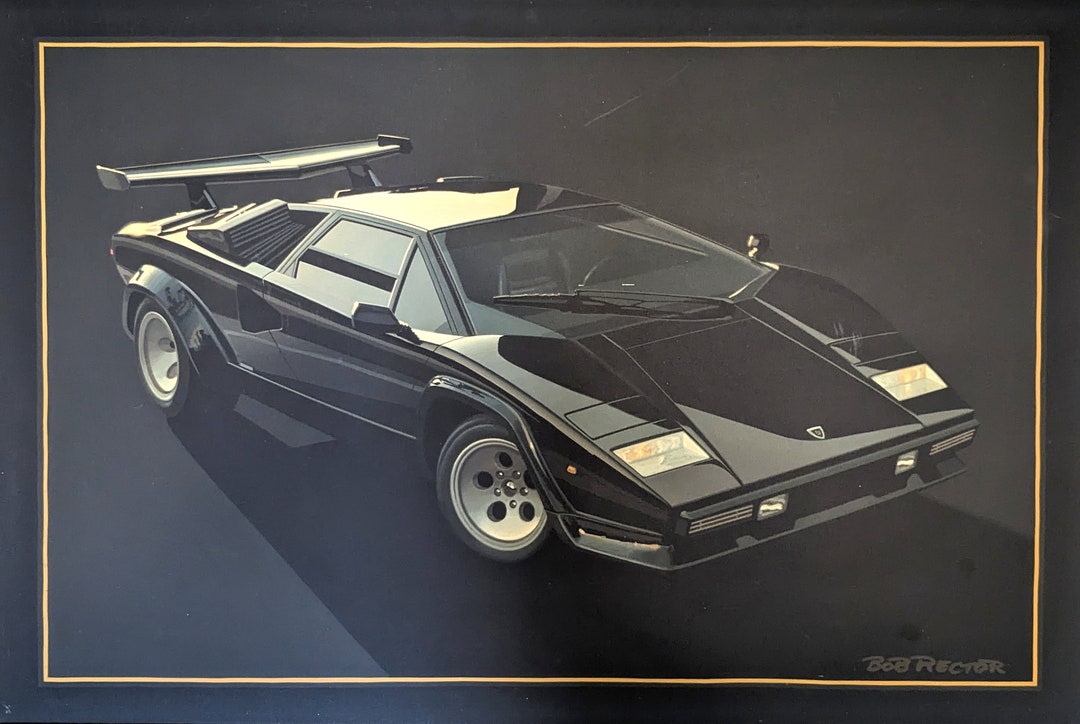 Lamborghini Countach No 1, Framed Acrylic Painting on Canvas by Bob ...