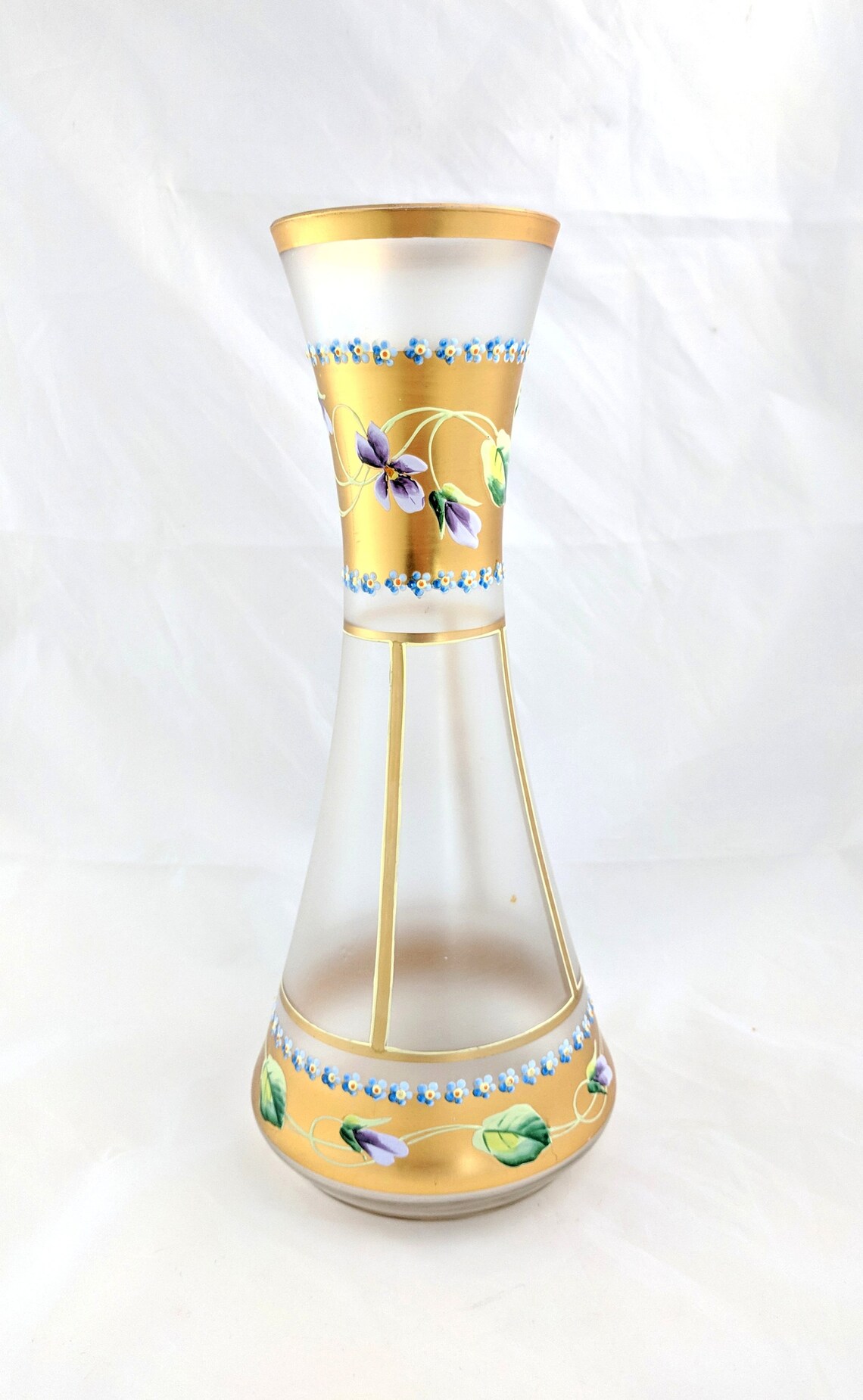 Czech Bohemian Hand Painted Glass Water / Wine Carafe | Etsy