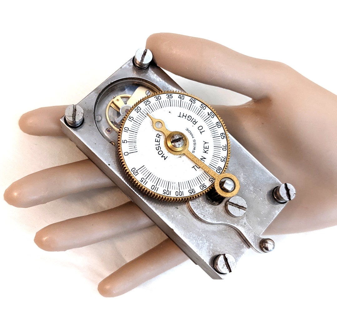 Swiss Made Mosler Bank Vault Time Lock, Steel and Brass, Enamel Time ...